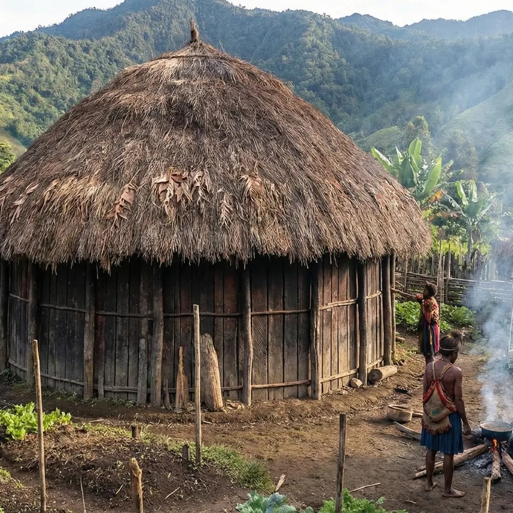 Rumah Honai: Rumah Adat Papua yang Punya Desain Unik Seperti Jamur