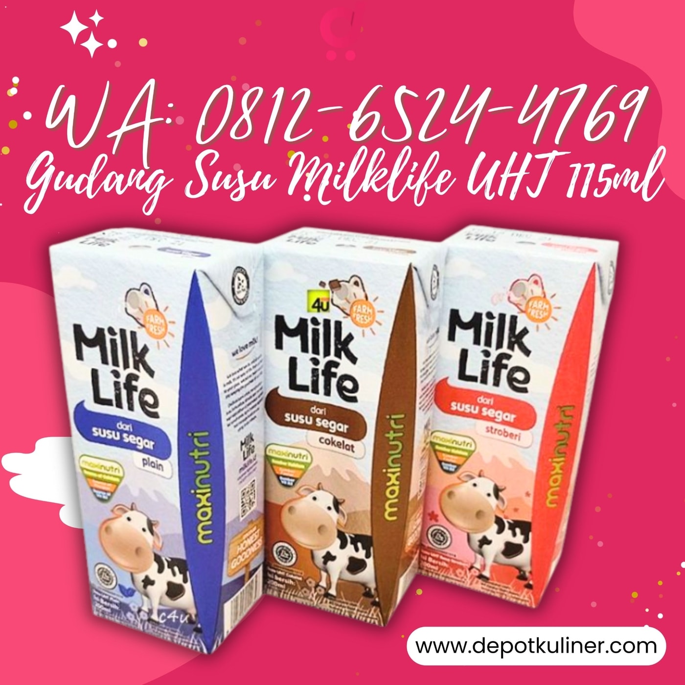 Gudang Susu Milklife UHT 115ml : Distribusi ke Pulau Sumatera