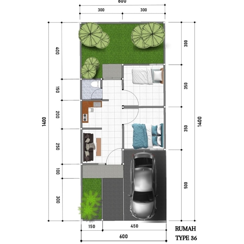 Inspiratif! Ini Contoh Denah Rumah Type 36 Subsidi Minimalis Terbaru